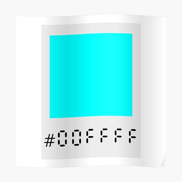 Póster «# 00ffff marco de imagen de código hexadecimal» de niasuperstar ...