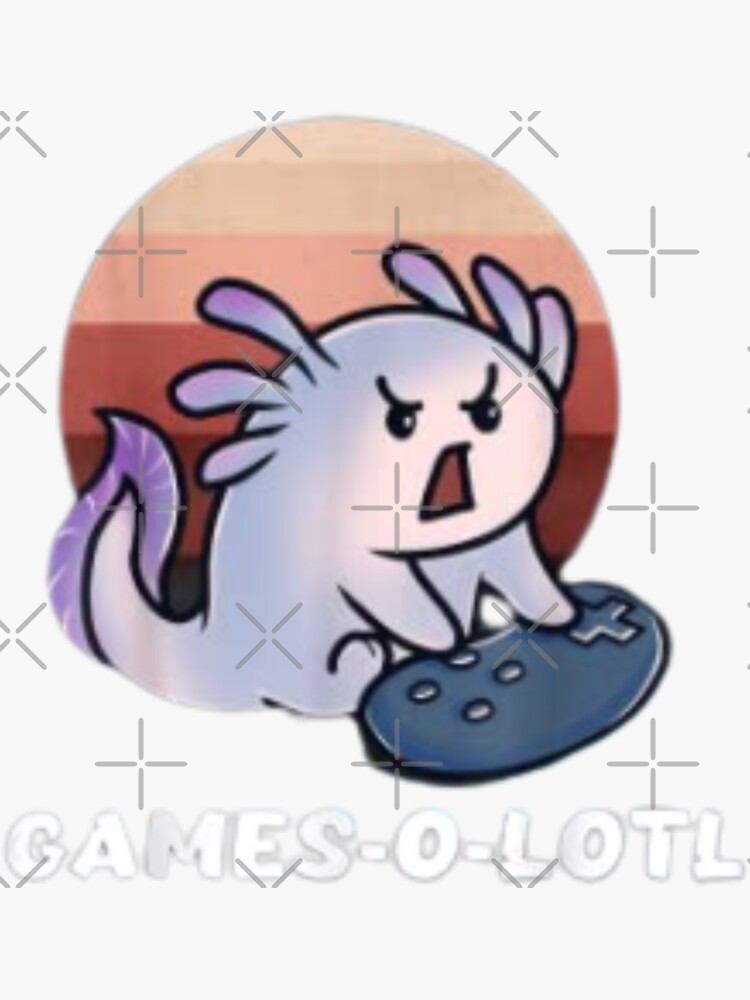 "Games-O-Lotl Funny Gaming Lizard Fish Axolotl Video Gamer |" Sticker ...