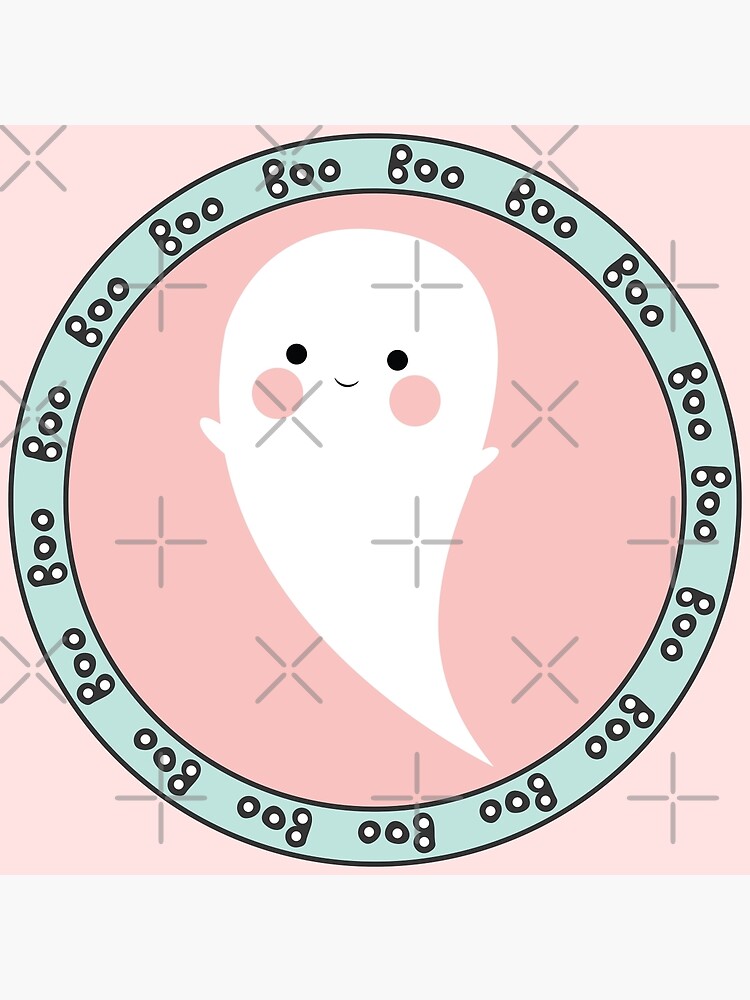 "Cute Ghost Emblem Halloween Circle Design" Poster for Sale by ...