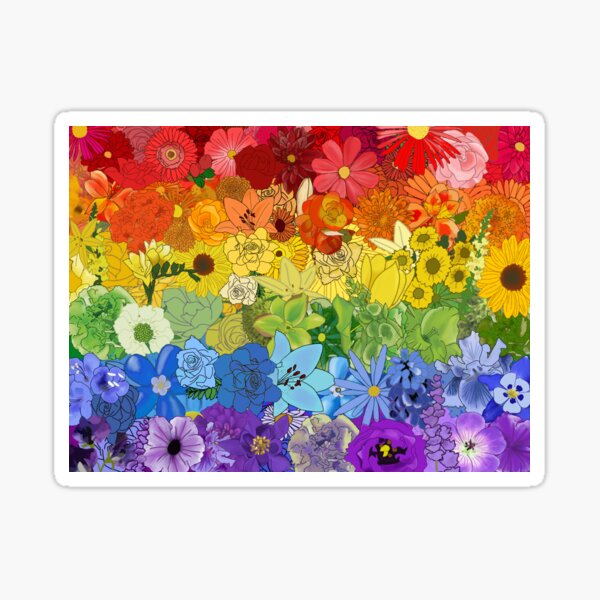 "Floral Rainbow Pride Flag" Sticker for Sale by Mereileen | Redbubble