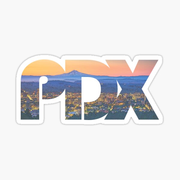 "Portland, Oregon PDX Sunset Cityscape" Sticker for Sale by ...