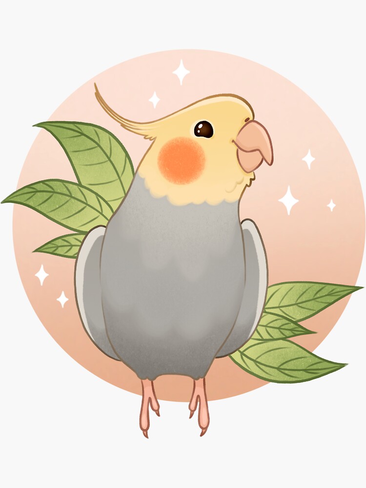"Smiling Cockatiel " Sticker for Sale by Shanman-Art | Redbubble