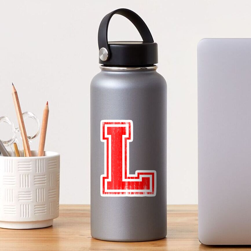 "Big Red Letter L" Sticker by adamcampen | Redbubble