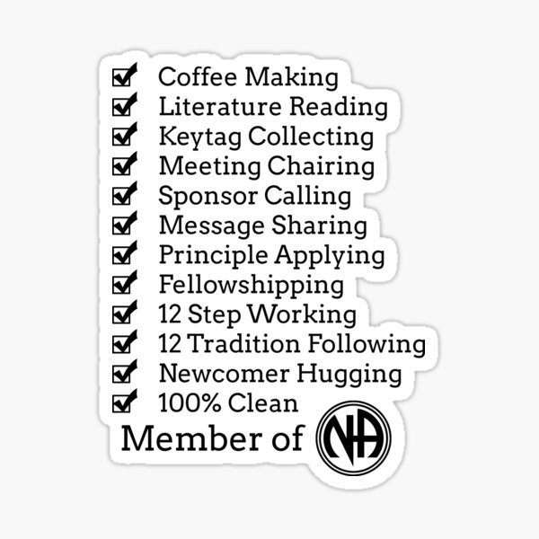"Member of NA" Sticker by RecoveryGift | Redbubble