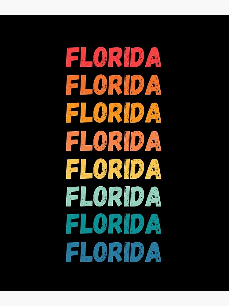 "FLORIDA - repeated retro vintage sunset colors with a distressed ...