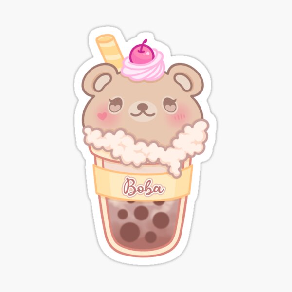 "Boba Bear Coffee" Sticker for Sale by MissGiuliana | Redbubble