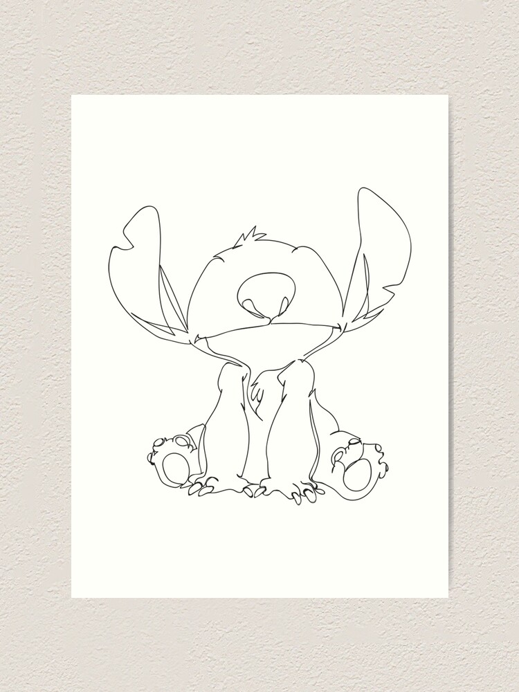 "Stitch One Line Art" Art Print by Illustrayte | Redbubble