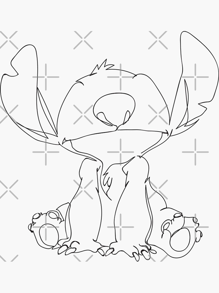 "Stitch One Line Art" Sticker for Sale by Illustrayte | Redbubble