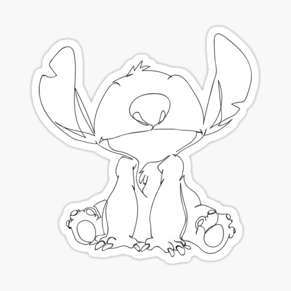 "Stitch One Line Art" Sticker for Sale by Illustrayte | Redbubble