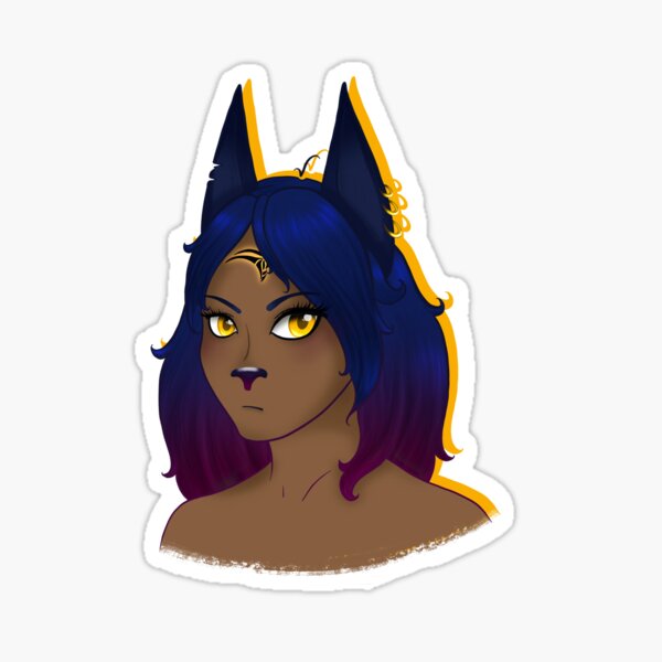 "Anubis Yellow White" Sticker for Sale by kieloki | Redbubble
