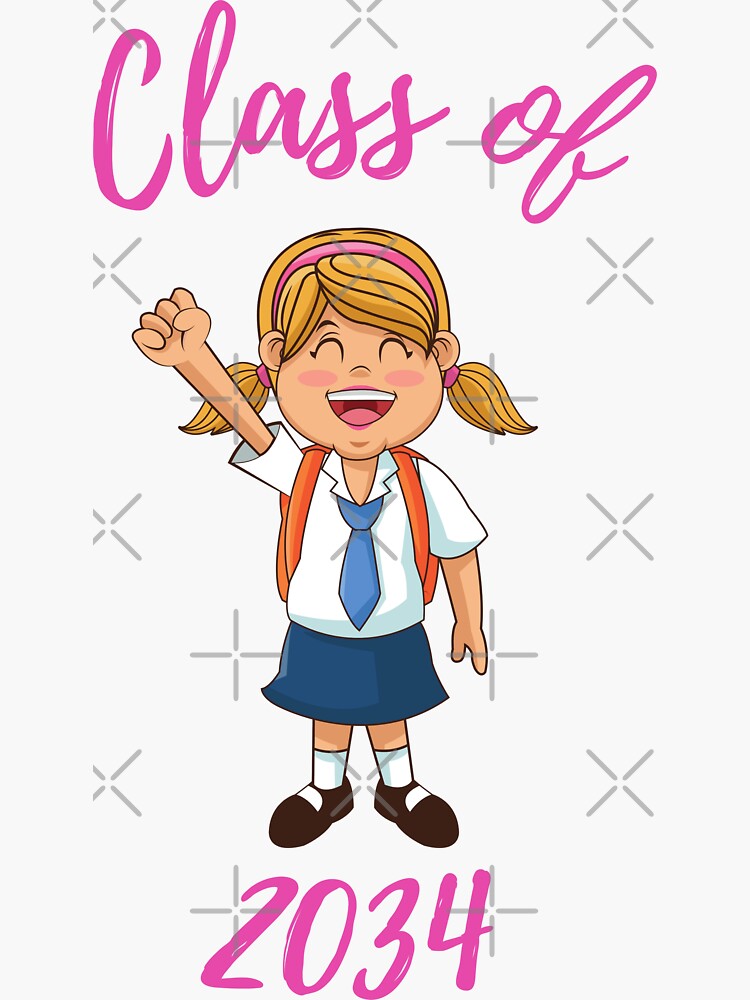 "Preschool Kindergarden Class of 2034 (Girls)" Sticker for Sale by ...