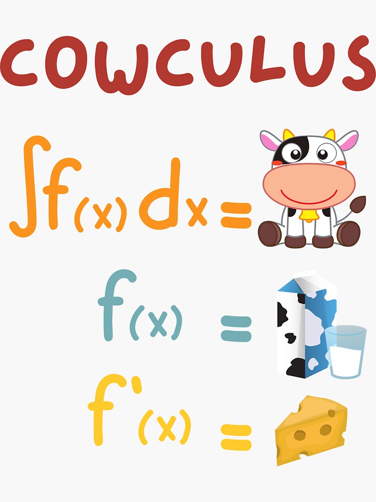 "Cowculus-math" Sticker for Sale by Anela-MC | Redbubble