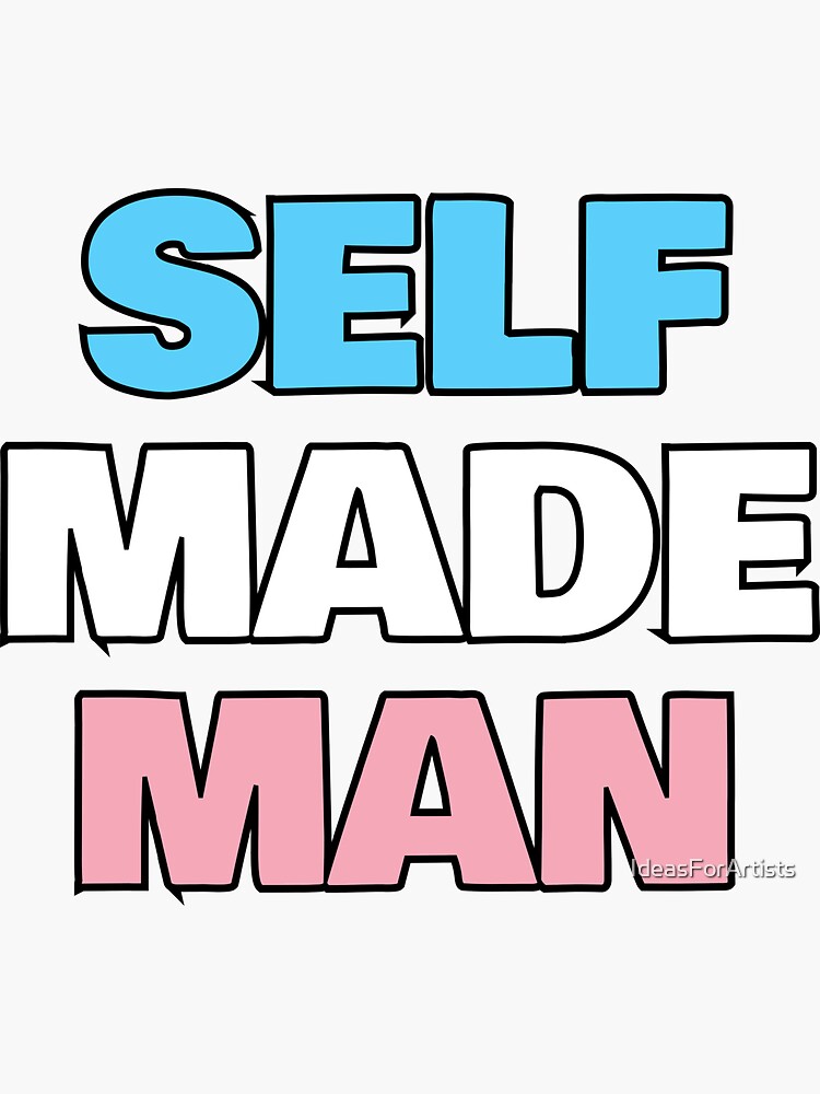 "Self made man trans flag colors men" Sticker for Sale by ...
