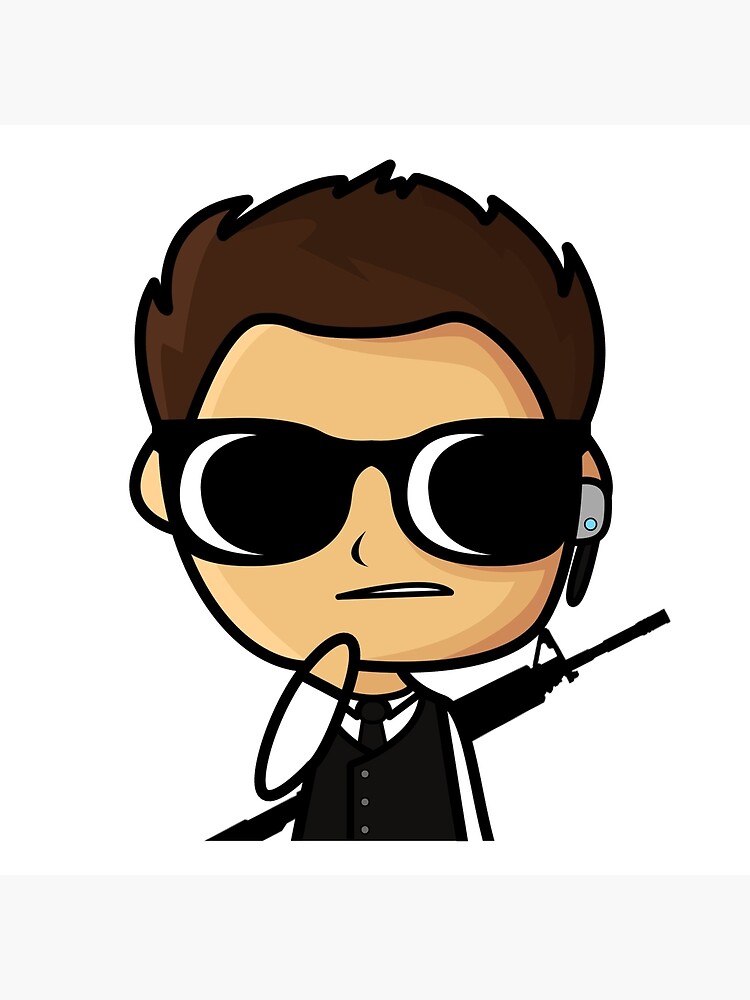 Lámina artística «Personaje de agente secreto (estilo de dibujos ...