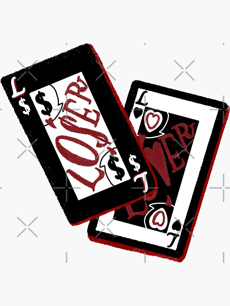"TXT loser = lover playing cards " Sticker for Sale by hugbeom | Redbubble