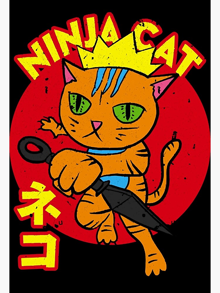 Póster «gatos catana (gato gatito gatito felino atigrado) ninja neko ...