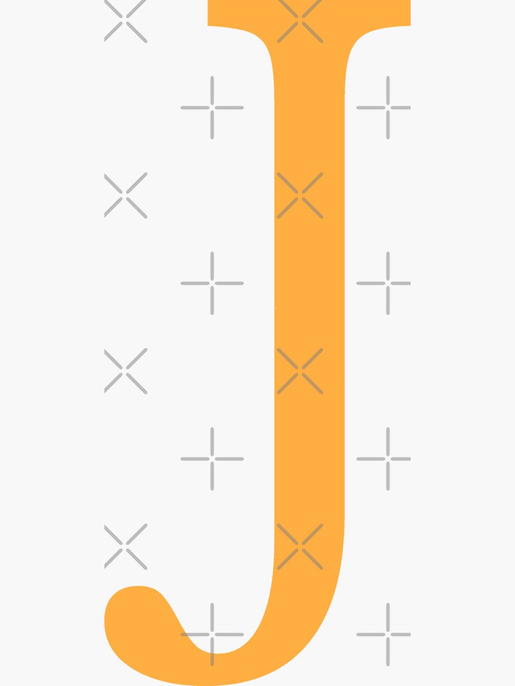 "Letter J - Orange Color" Sticker for Sale by FunStudio | Redbubble
