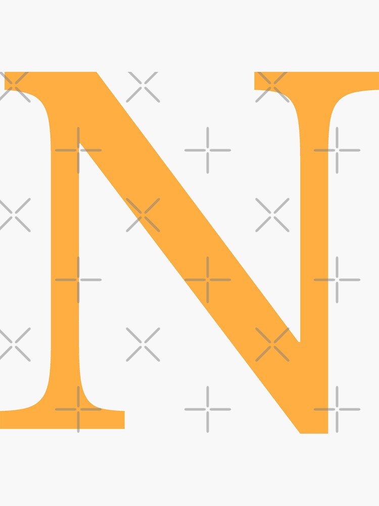 "Letter N - Orange Color" Sticker for Sale by FunStudio | Redbubble