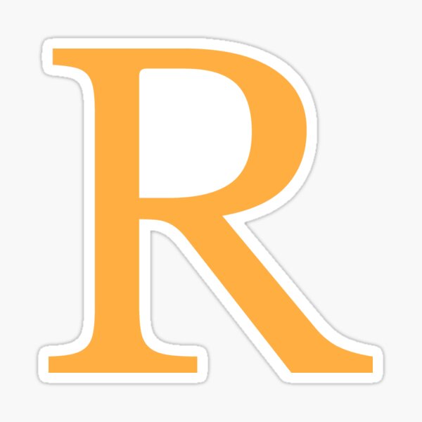 Pegatina «Letra R - Color naranja» de FunStudio | Redbubble