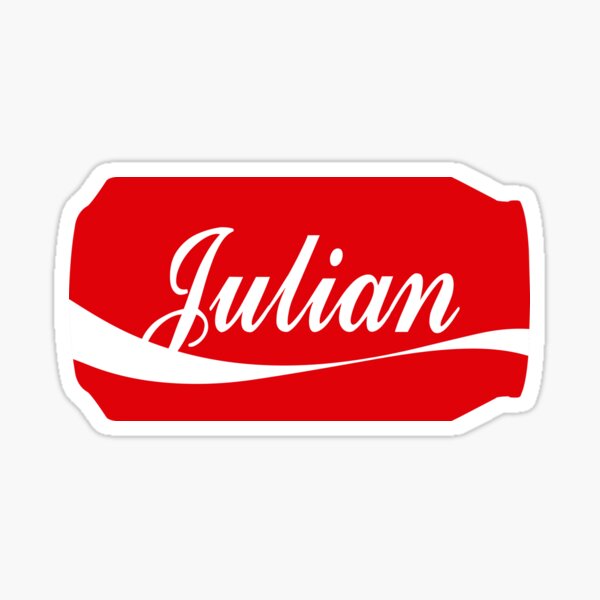"Can with name Julian" Sticker for Sale by MoneyR | Redbubble