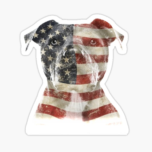 "Pitbull American Flag 4th Of July Gift" Sticker for Sale by ...