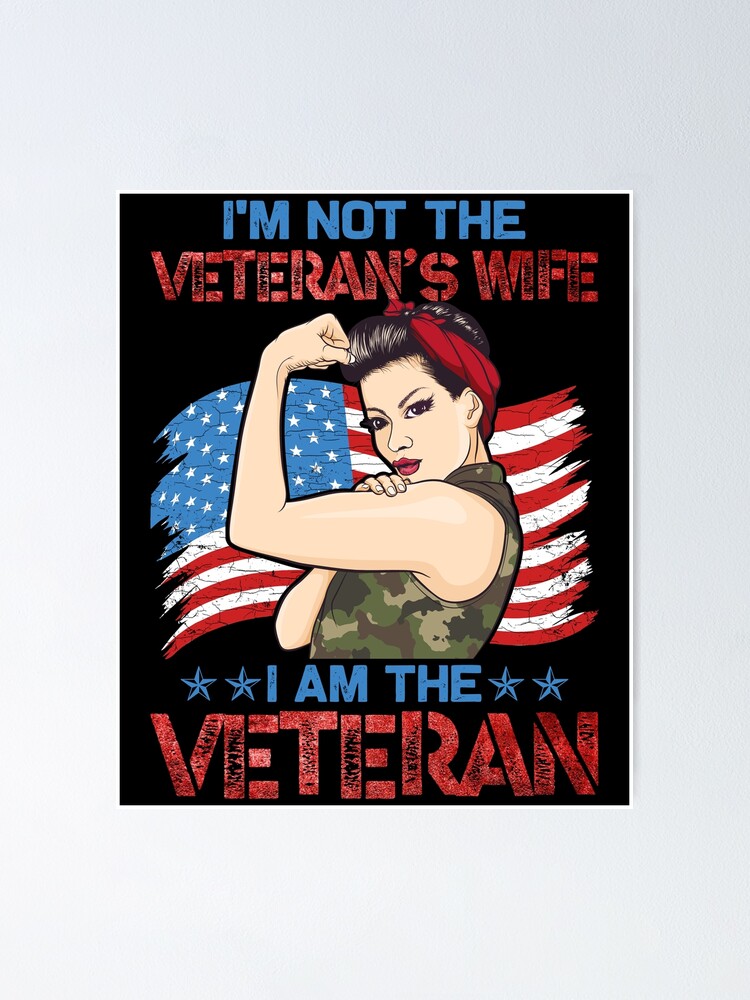 "Woman vintage Veteran American flag" Poster for Sale by bylox | Redbubble