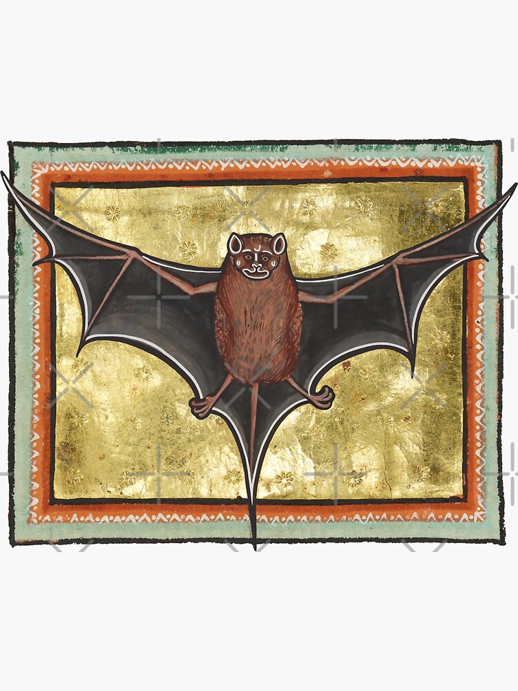 "Bat 12th century medieval art" Sticker for Sale by ebrawne | Redbubble