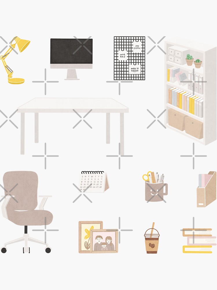 "Office Pack" Sticker for Sale by Small Smile Studio | Redbubble