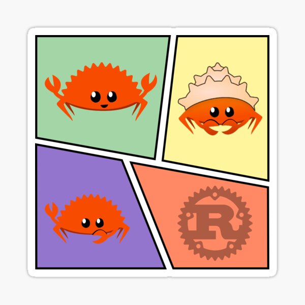 "Rust comic with Ferris" Sticker for Sale by leesander | Redbubble