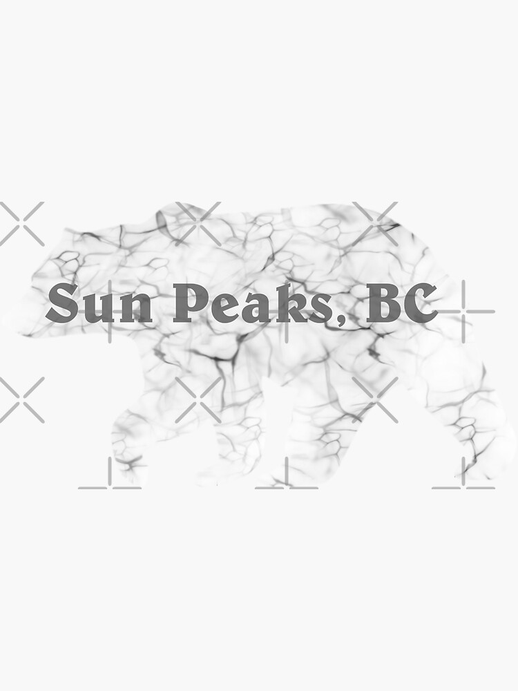 "Sun Peaks, BC Bear - Marble" Sticker for Sale by madibroo | Redbubble