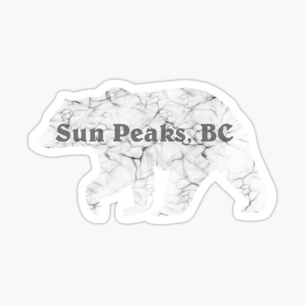 "Sun Peaks, BC Bear - Marble" Sticker for Sale by madibroo | Redbubble