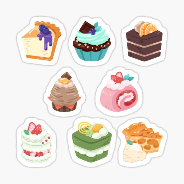 Swiss Cake Tea pot| Mochi Japanese dessert Vinyl Sticker Pack| Asian ...