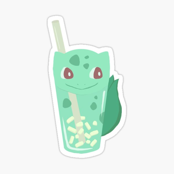 "Bobasaur Green Bubble Tea with Coconut Jelly" Sticker for Sale by ...