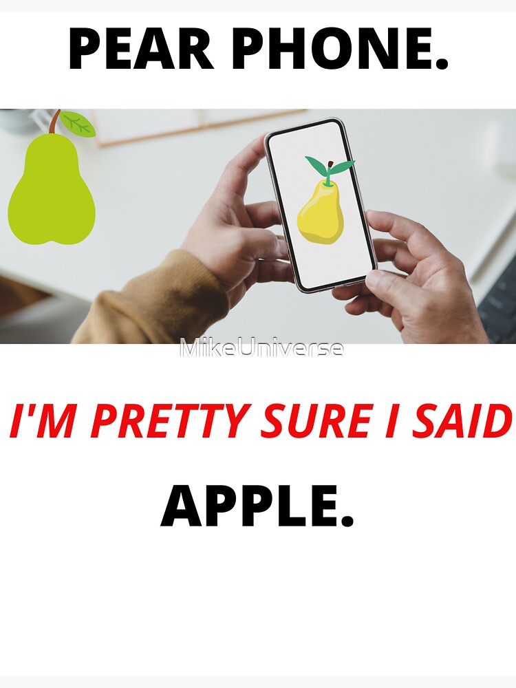 "PEAR PHONE" Sticker for Sale by MikeUniverse | Redbubble