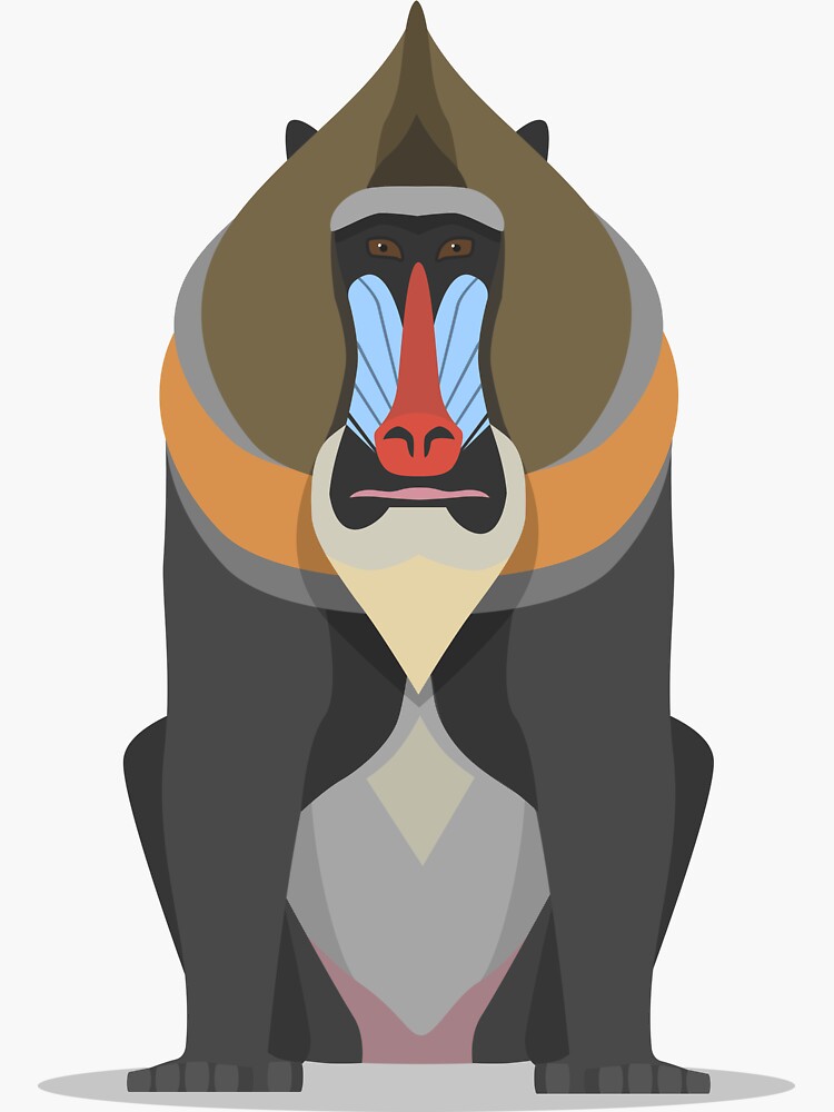"Mandrill Baboon" Sticker for Sale by DanielLong | Redbubble