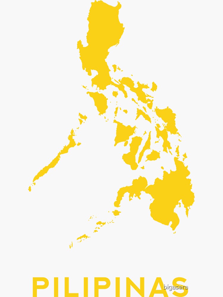 "Map of the Philippines (Yellow)" Sticker for Sale by bigasera | Redbubble