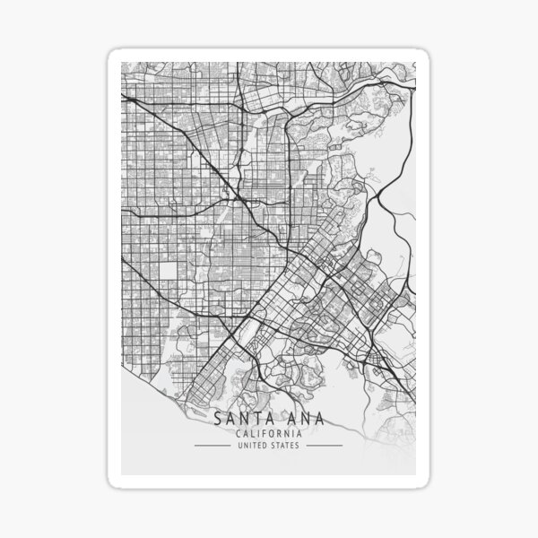 "Santa Ana - California - US Gray City Map" Sticker for Sale by ...