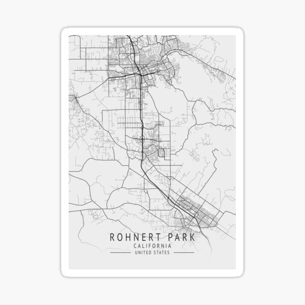 "Rohnert Park - California - US Gray City Map" Sticker for Sale by ...