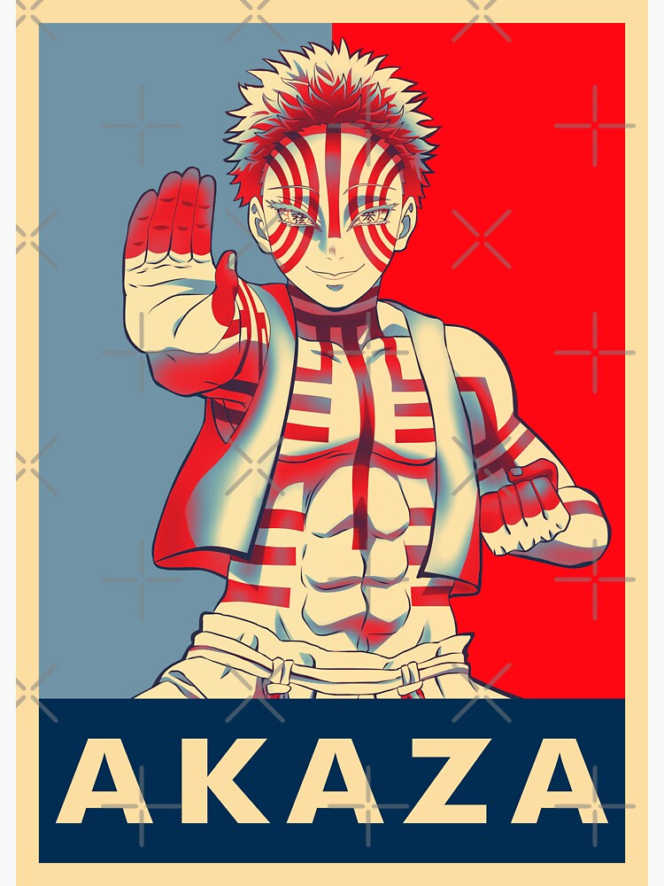 "AKAZA" Sticker for Sale by AZURESIEGFRIED | Redbubble