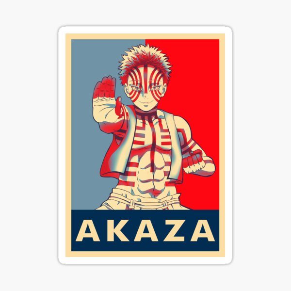 "AKAZA" Sticker for Sale by AZURESIEGFRIED | Redbubble