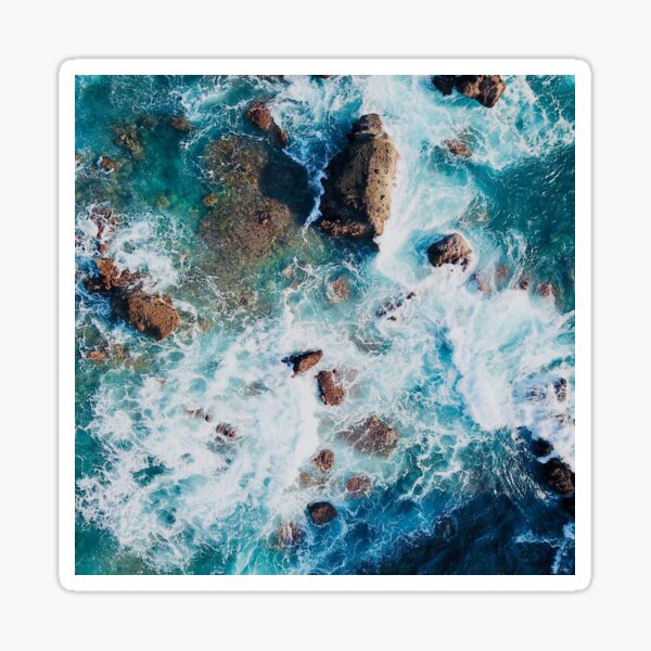 "Sea waves with some rocks" Sticker for Sale by beedetermined | Redbubble