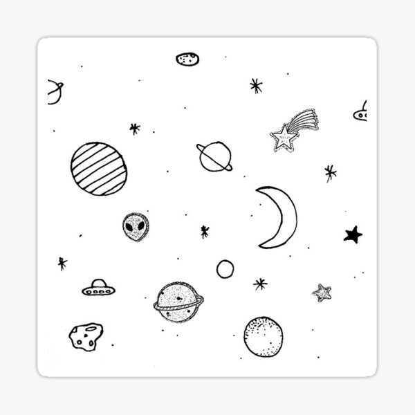 "Galaxy Space Alien Theme" Sticker by tealove | Redbubble
