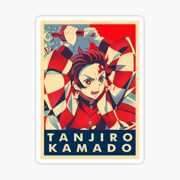"TANJIRO KAMADO" Sticker by AZURESIEGFRIED | Redbubble