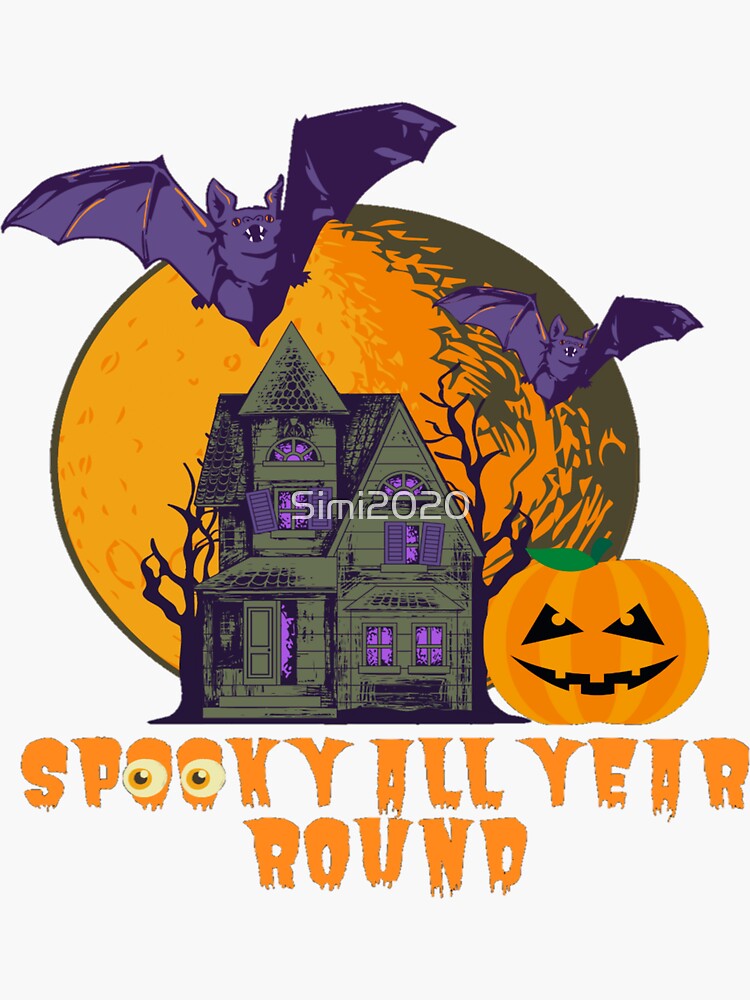 "Spooky all year round purple and orange" Sticker for Sale by Simi2020 ...