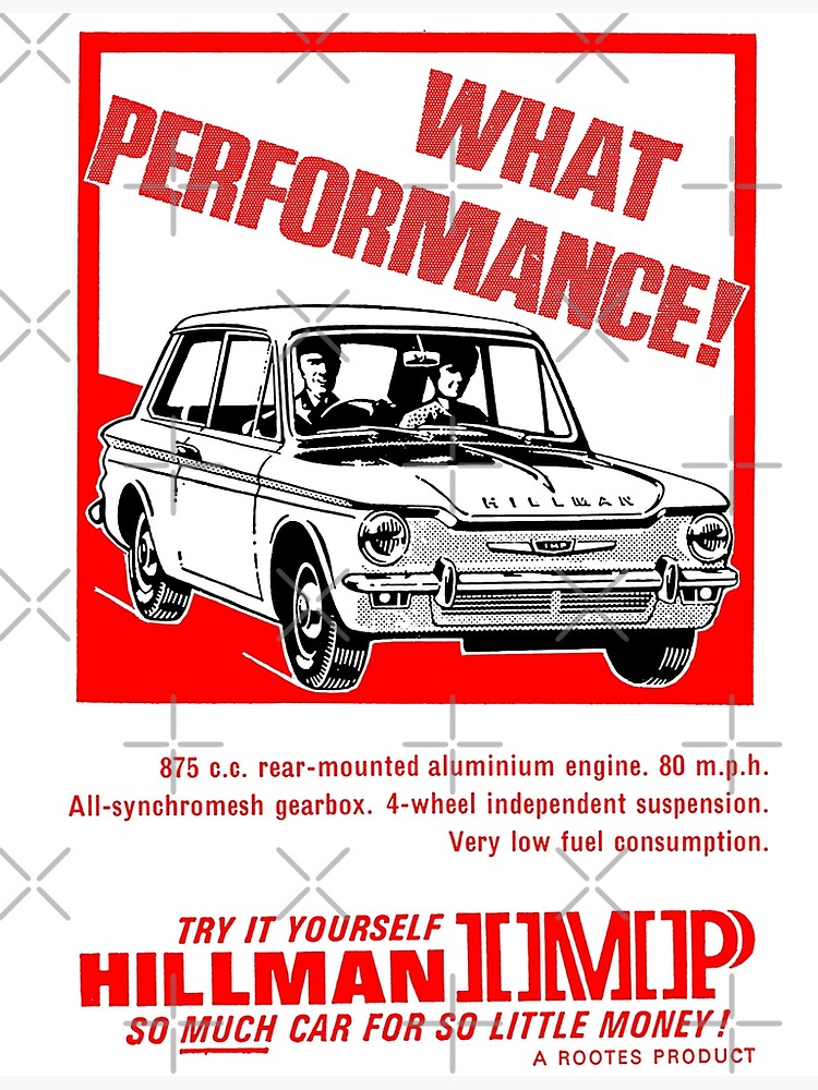 "HILLMAN IMP - ADVERT" Poster for Sale by ThrowbackM3 | Redbubble