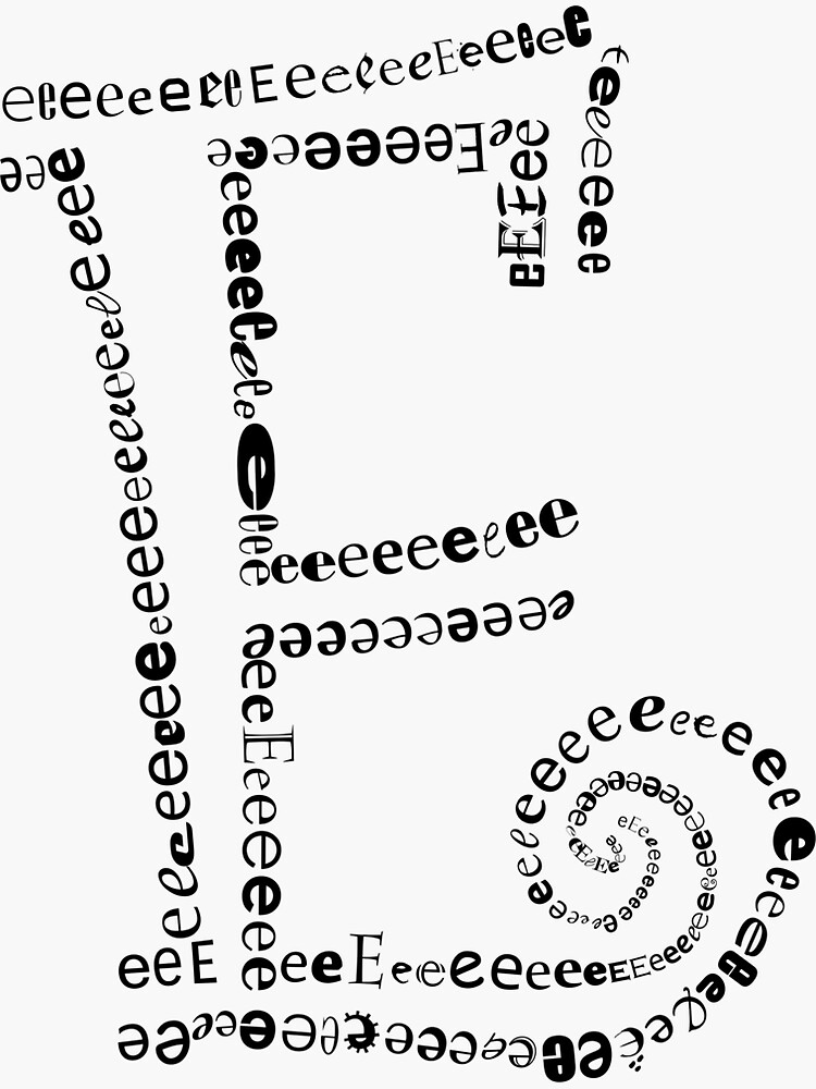 "Typographic E Letter" Sticker by adiosmillet | Redbubble
