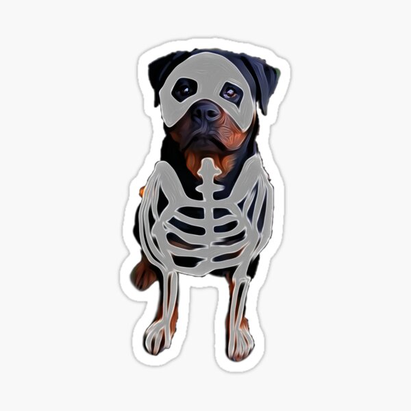 "Rottweiler skeleton Halloween " Sticker for Sale by Freedomink | Redbubble