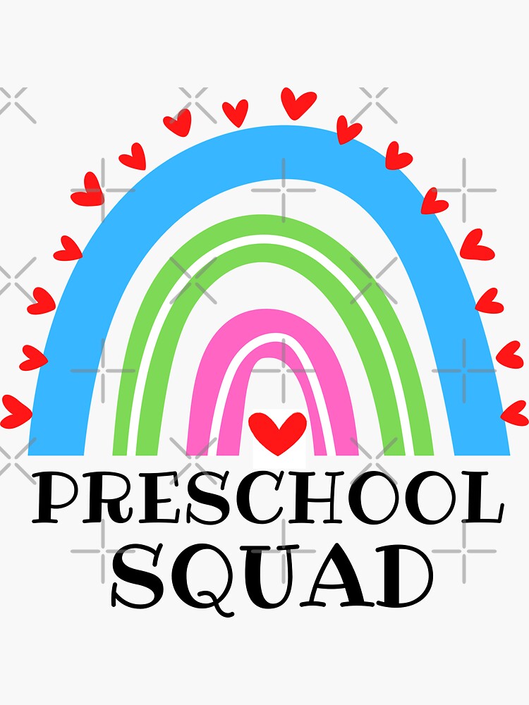 "Rainbow Back to School - Preschool Squad" Sticker for Sale by ...