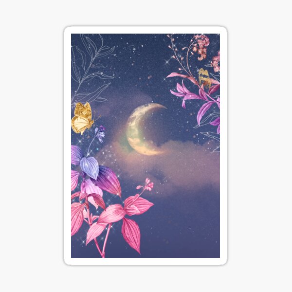 "Night moon Wallpaper" Sticker for Sale by Purva02 | Redbubble