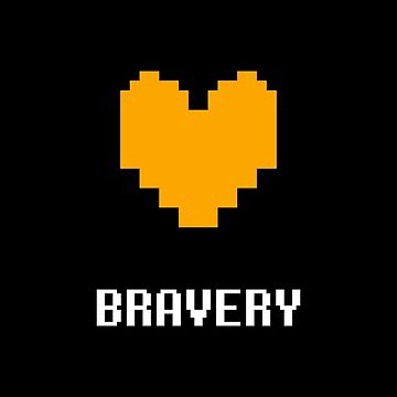 "Bravery (Undertale)" Sticker for Sale by krimzen | Redbubble